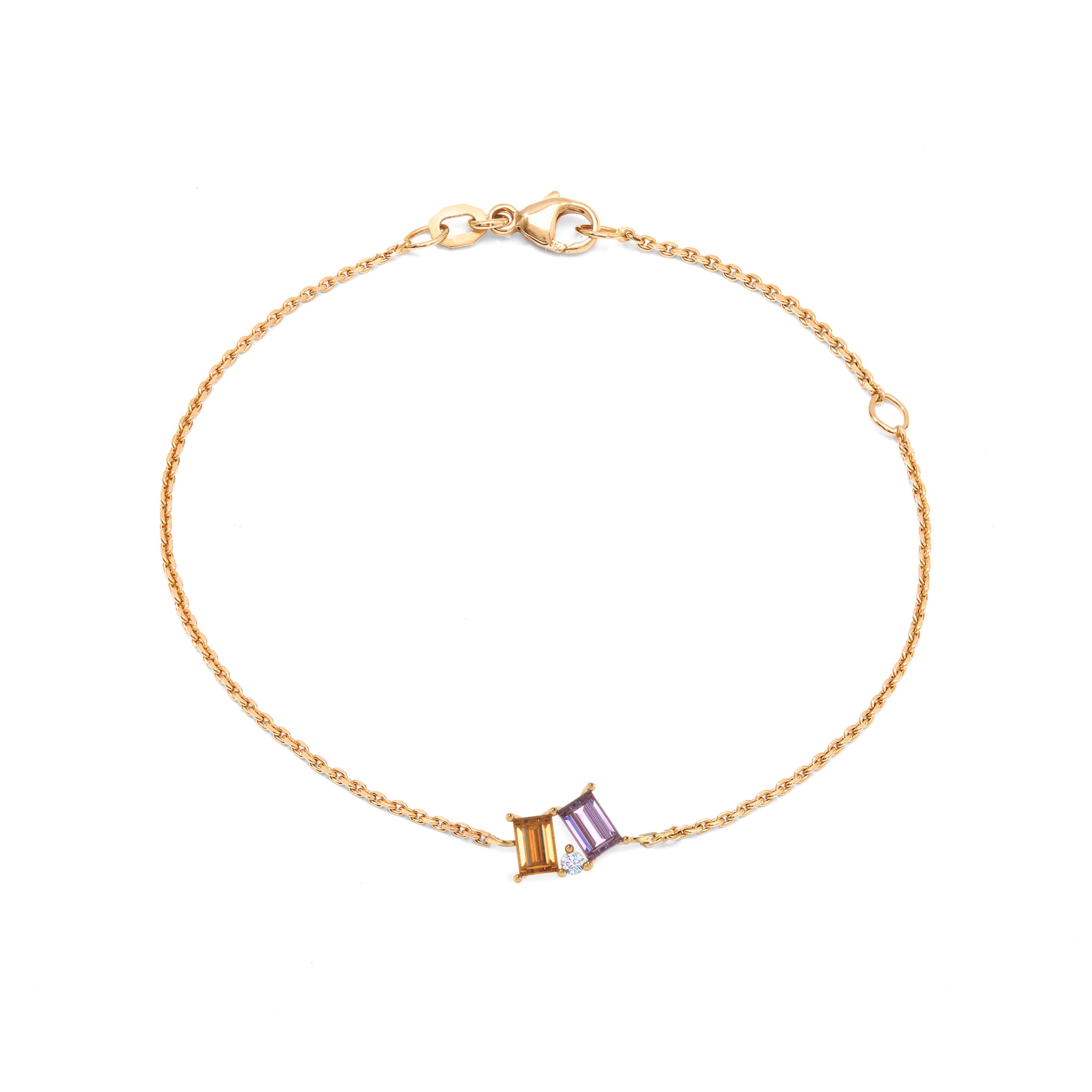 Anniversary Cloud bracelet: milk quartz on 14K recycled gold